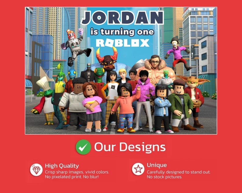 Roblox Banner Roblox Kids Birthday Personalised Banner Personalised ...