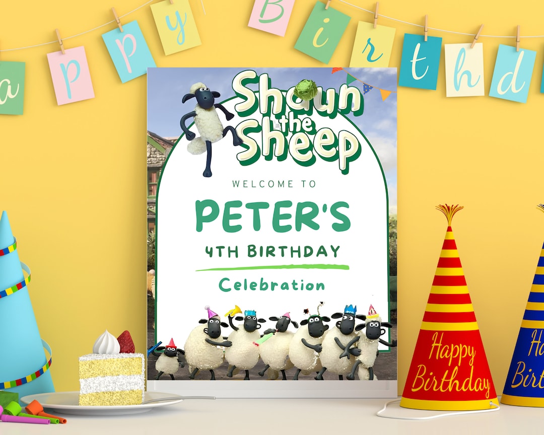 Shaun the Sheep Welcome Birthday Card Instant Download Sheeps Welcome ...