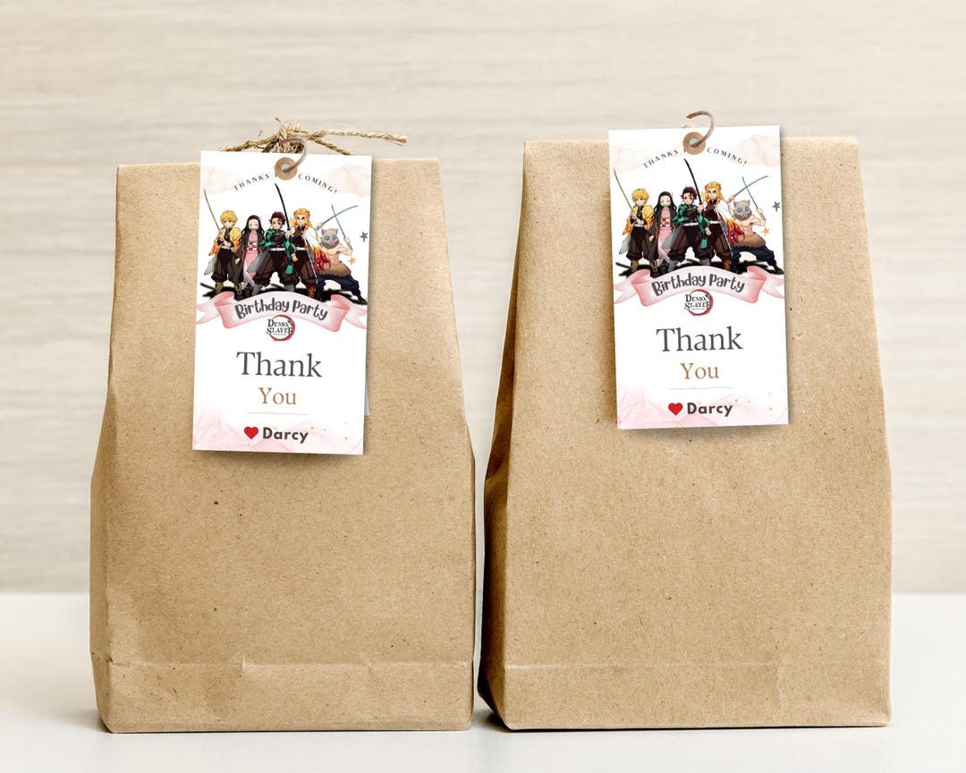 Demon Slayer Gift Tags Anime Themed Gift Labels for Manga Fans Demon ...