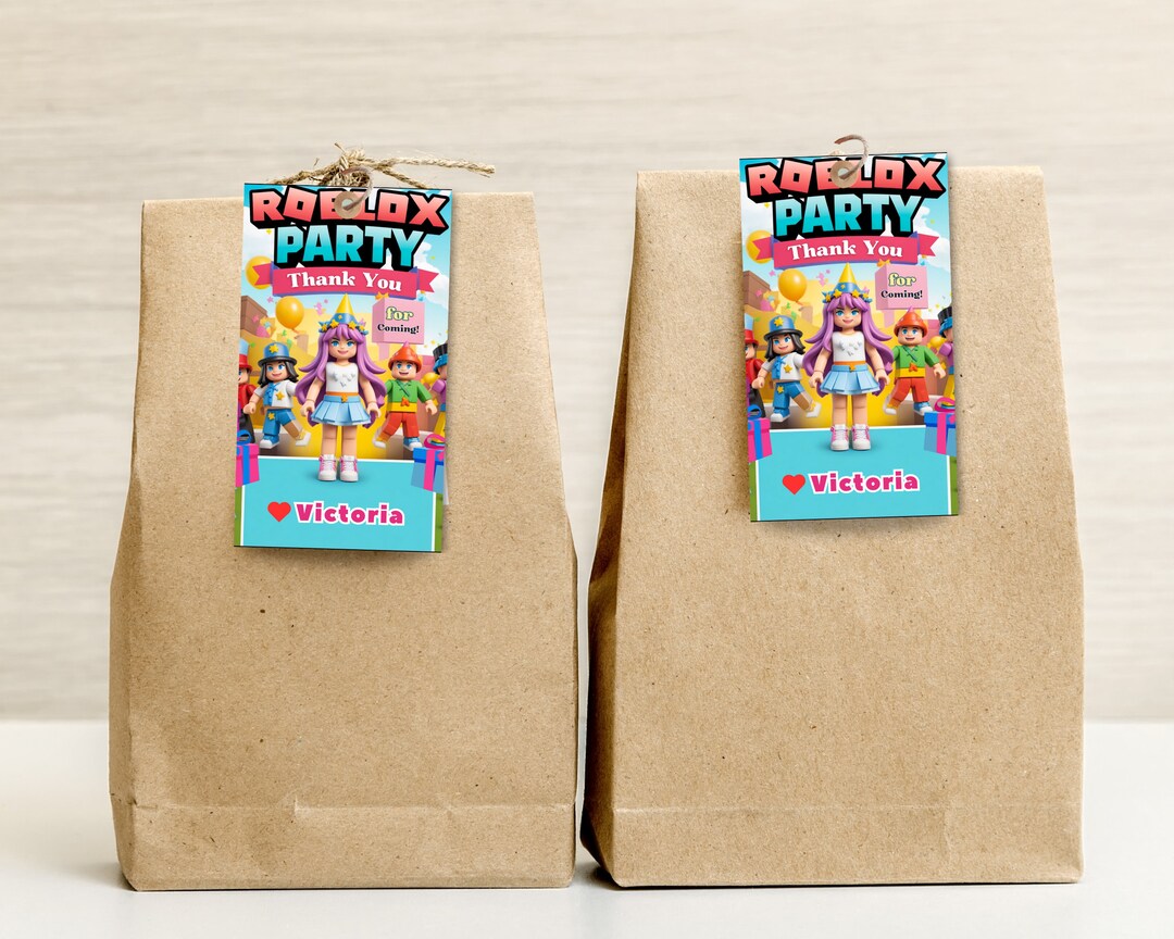 Custom Roblox Themed Gift Tags for Girls Printable Girl's Roblox Thank ...