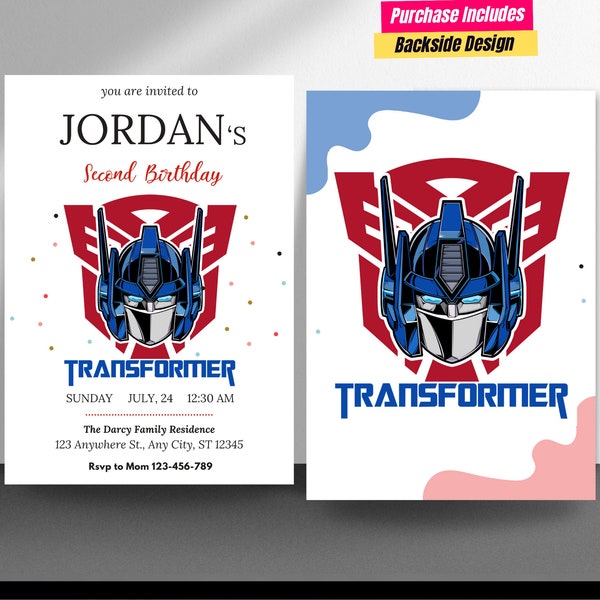 Transformers Invite - Etsy