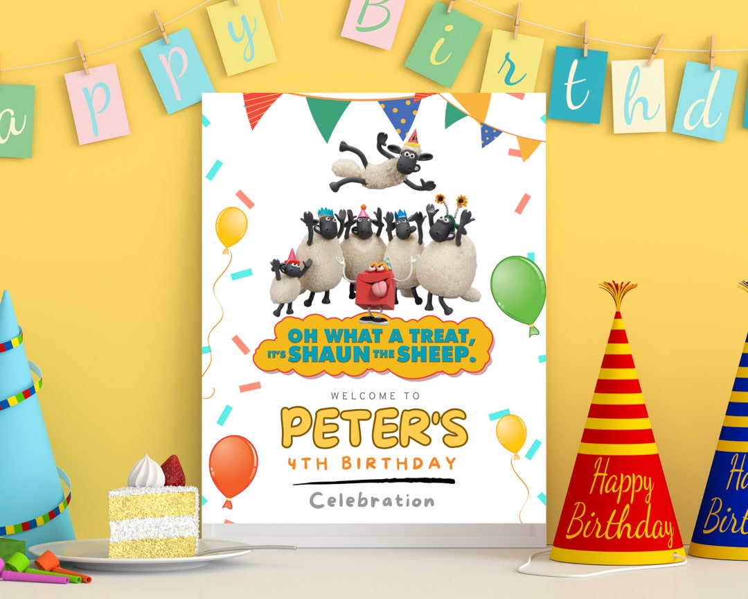 Shaun the Sheep Welcome Birthday Card Instant Download Sheeps Welcome ...