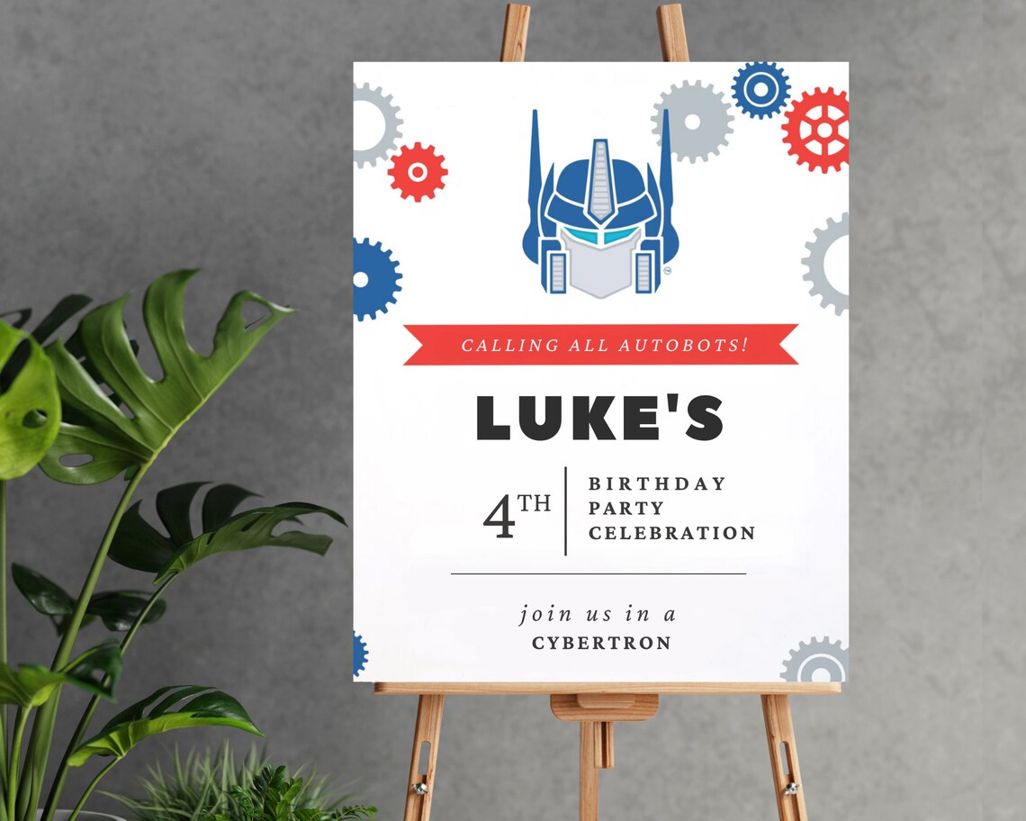 Transformers Welcome Sign Optimus Prime Welcome Card Autobot Entrance ...