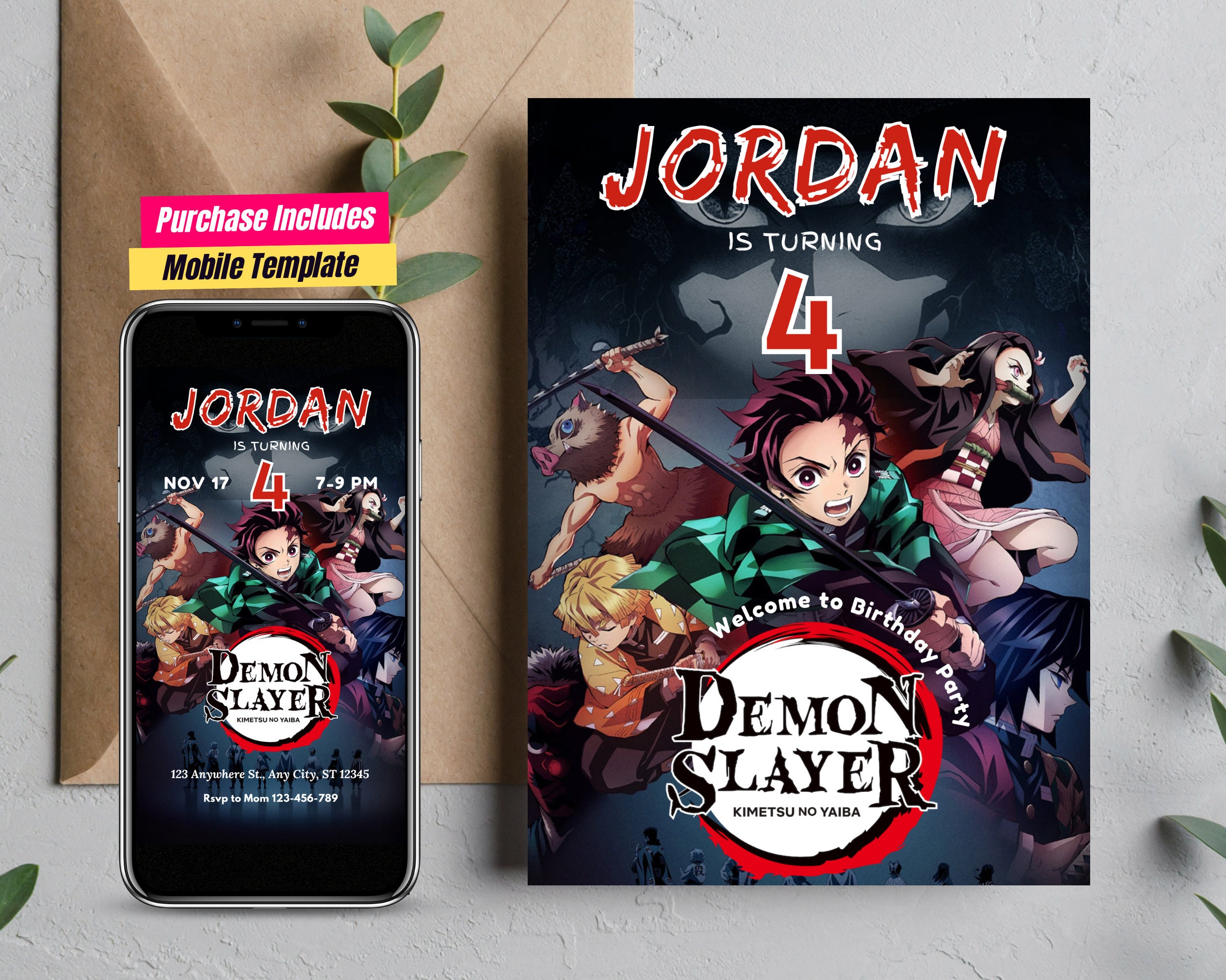 Demon Slayer Gift Tags Anime Themed Present Labels for Manga Fans Demon ...