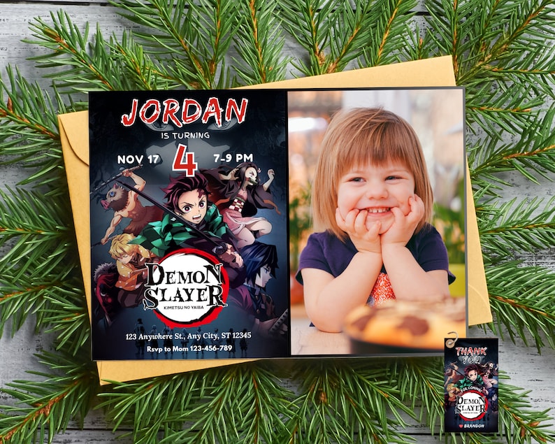 Printable Anime Birthday Invitation Demon Slayer Birthday Party ...