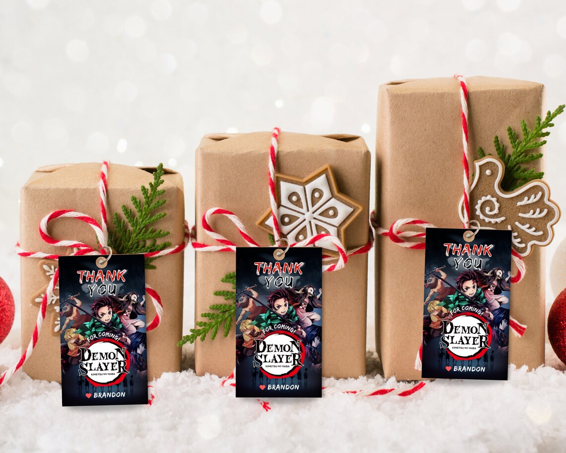 Demon Slayer Gift Tags Anime Themed Present Labels for Manga Fans Demon ...