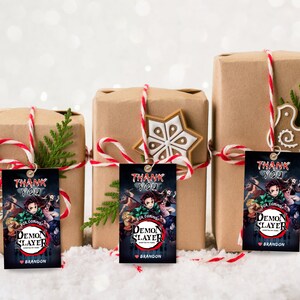 Demon Slayer Gift Tags Anime Themed Present Labels for Manga Fans Demon ...
