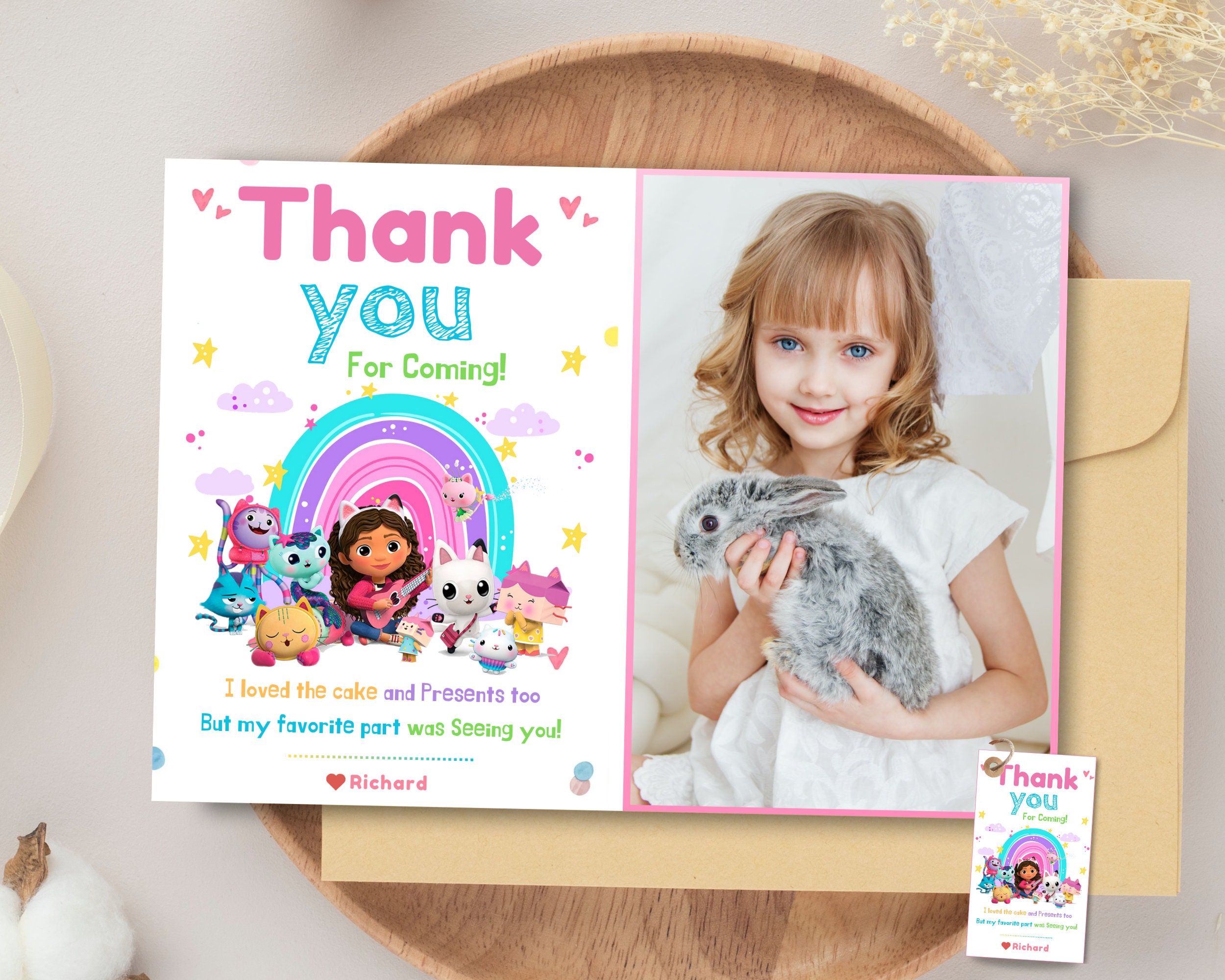 Gabbys Dollhouse Gift Tag Gabby's Party Favor Pandy Tag Doll Party Gift ...