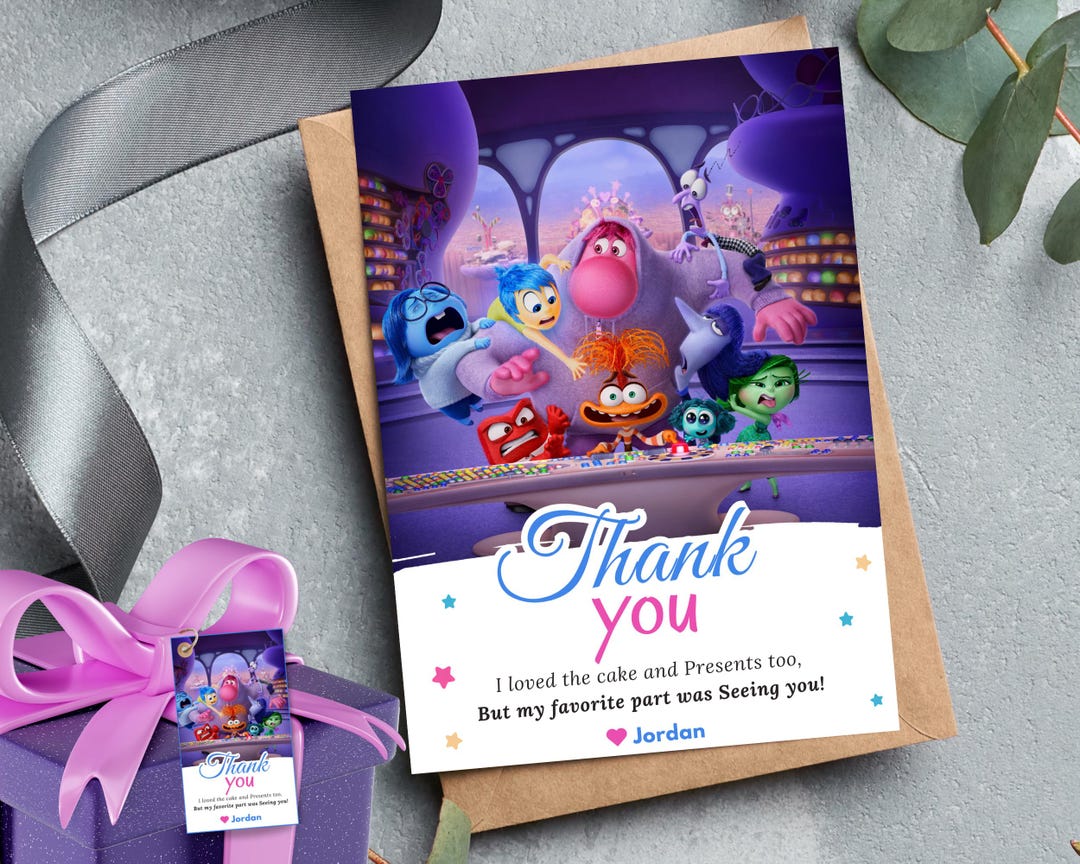 Inside Out Favor Tag, Editable Inside Out 2 Gift Tag, Printable Inside ...