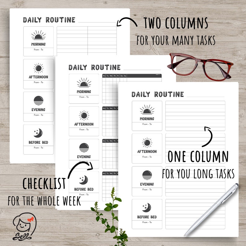 Daily Routine Planner, Routine Checklist, Weekly Checklist, Printable ...