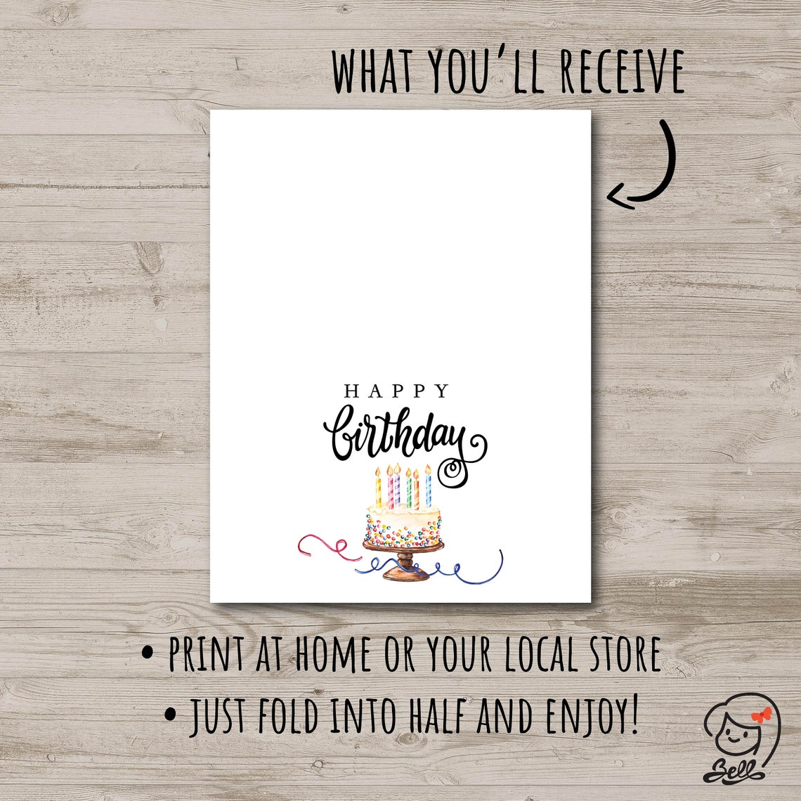 Printable Birthday Card, Instant Download, Cards for Birthday, Birthday ...