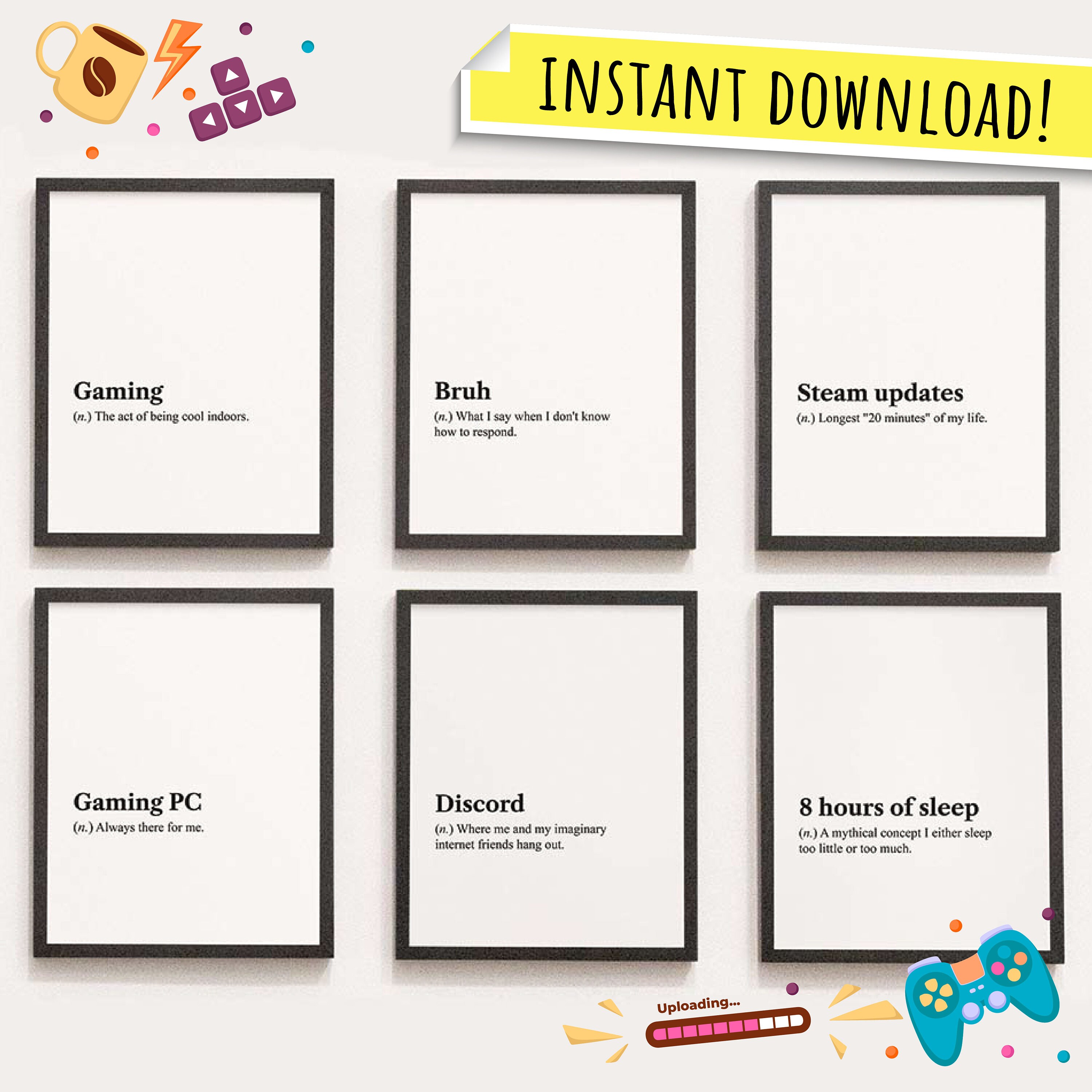 Home Printable Wall Art Gamer Printable Art Definition - Etsy