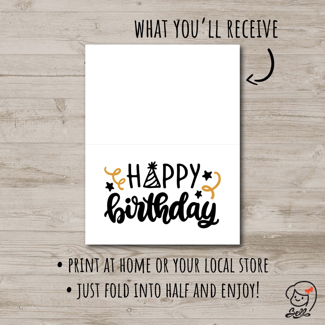 Printable Birthday Card, Instant Download, Cards for Birthday, Birthday ...
