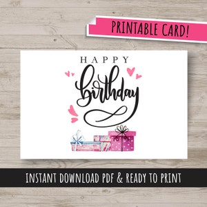 Printable Birthday Card, Instant Download, Cards for Birthday, Birthday ...