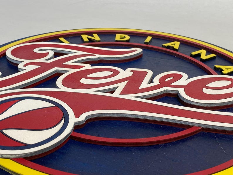 INDIANA FEVER WNBA Logo 3D Wood Wall Art - Etsy