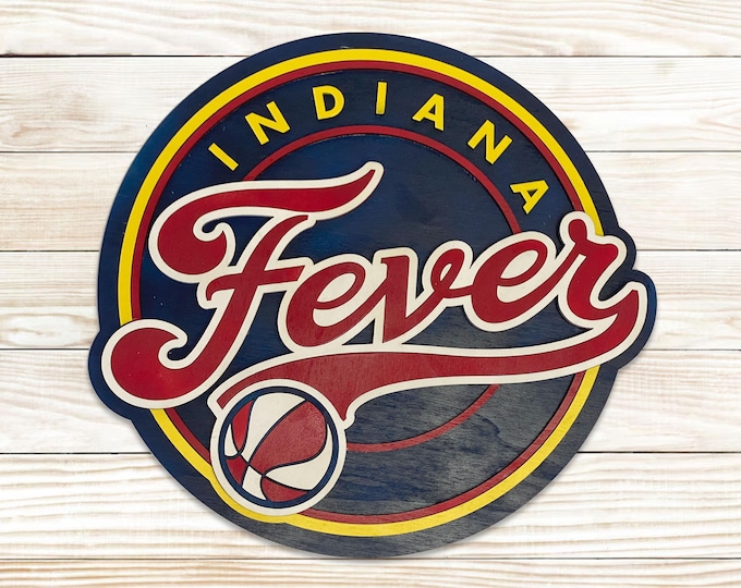 INDIANA FEVER WNBA Logo 3D Wood Wall Art - Etsy