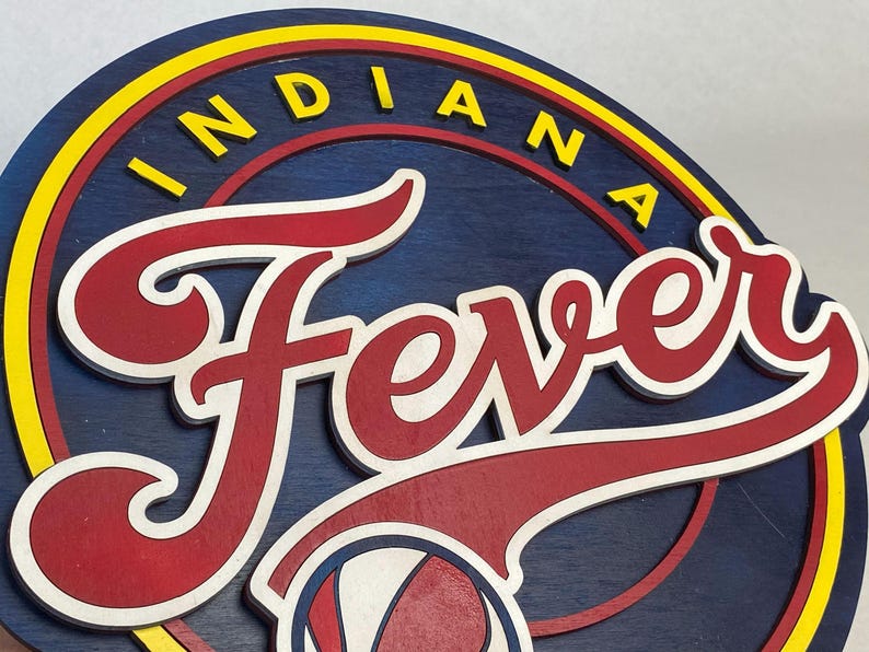 INDIANA FEVER WNBA Logo 3D Wood Wall Art - Etsy