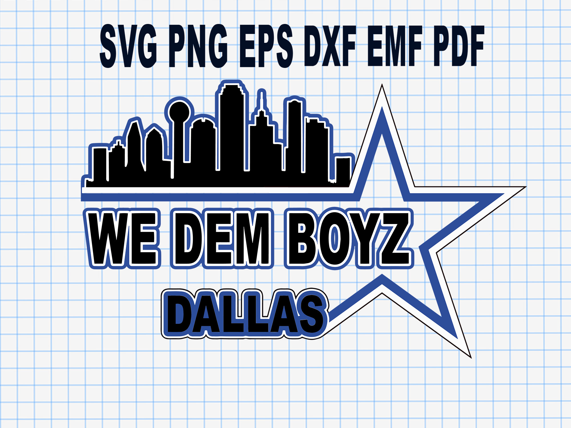 We Dem Boyz Dallas Skyline Silhouette ,cowboys Football Svg ,digital ...
