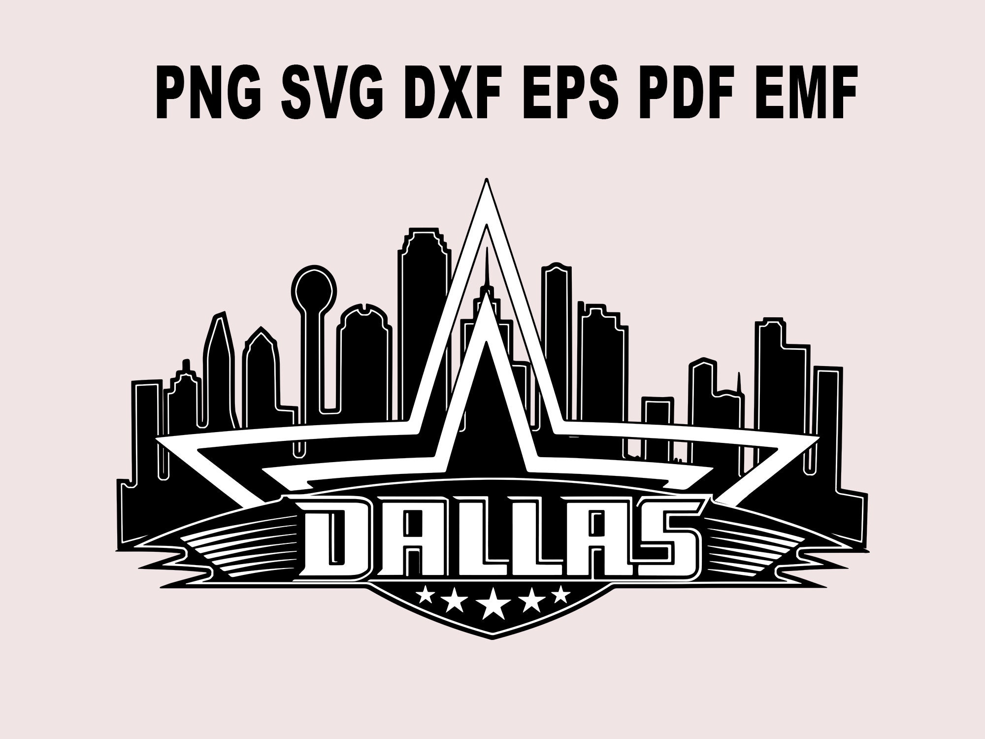 Dallas Svg,dallas Skyline Silhouette ,digital File Only,instant ...