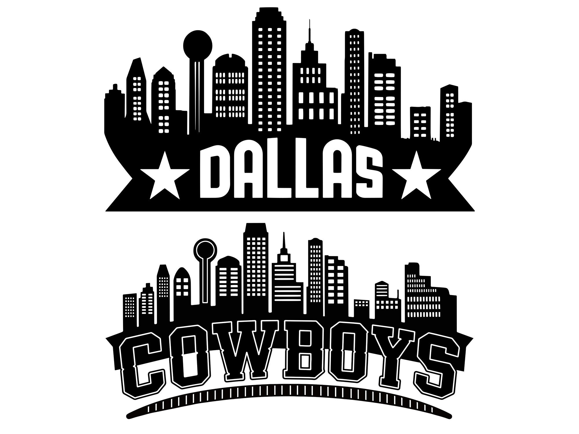 Dallas Skyline Silhouette, SVG PNG Cutting Files (digital Download) - Etsy
