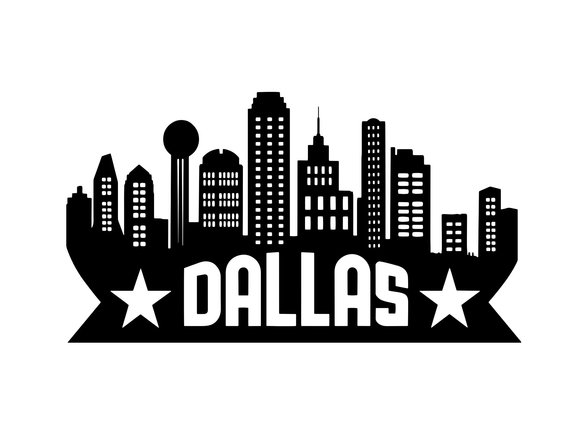 Dallas Skyline Silhouette ,digital File Only,instant Download Cutting ...
