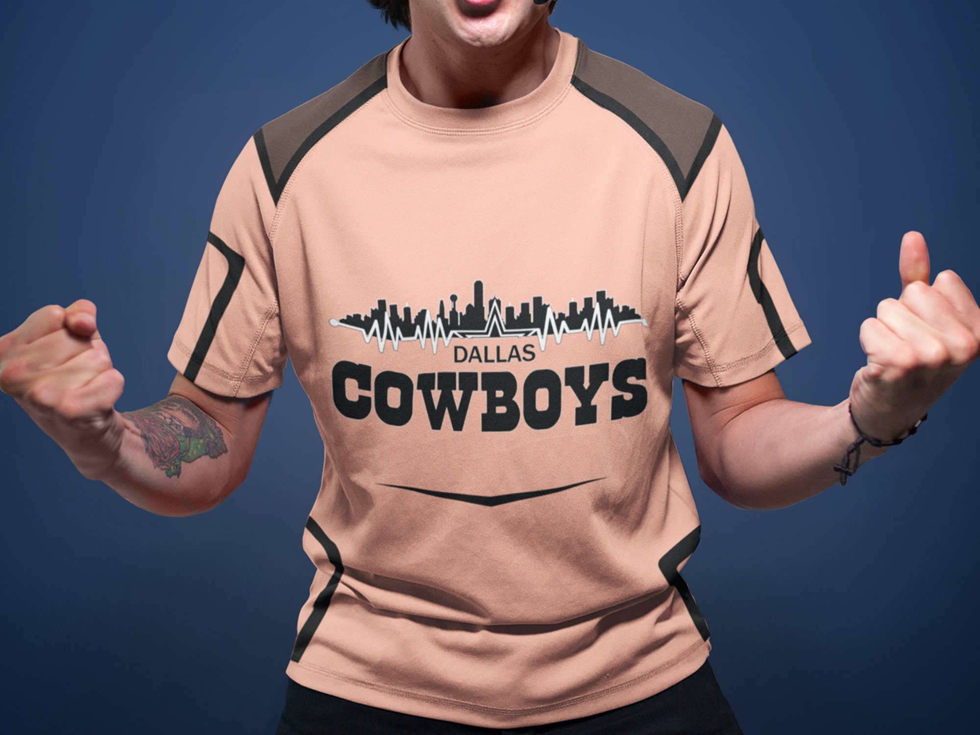 Heartbeat Graph Dallas Skyline Silhouette ,cowboys Football Svg ...