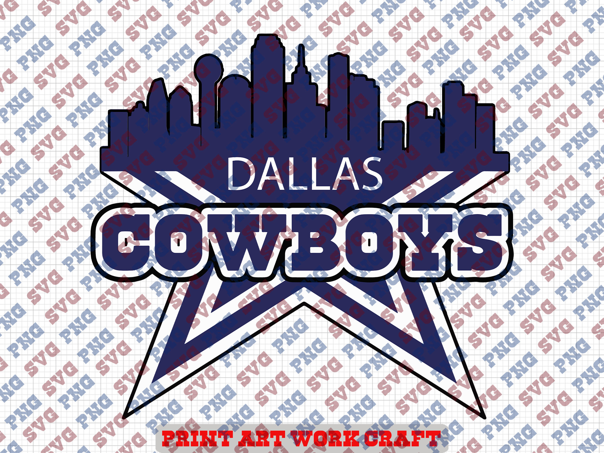 Dallas Skyline Silhouette cowboys Football Svg cute - Etsy