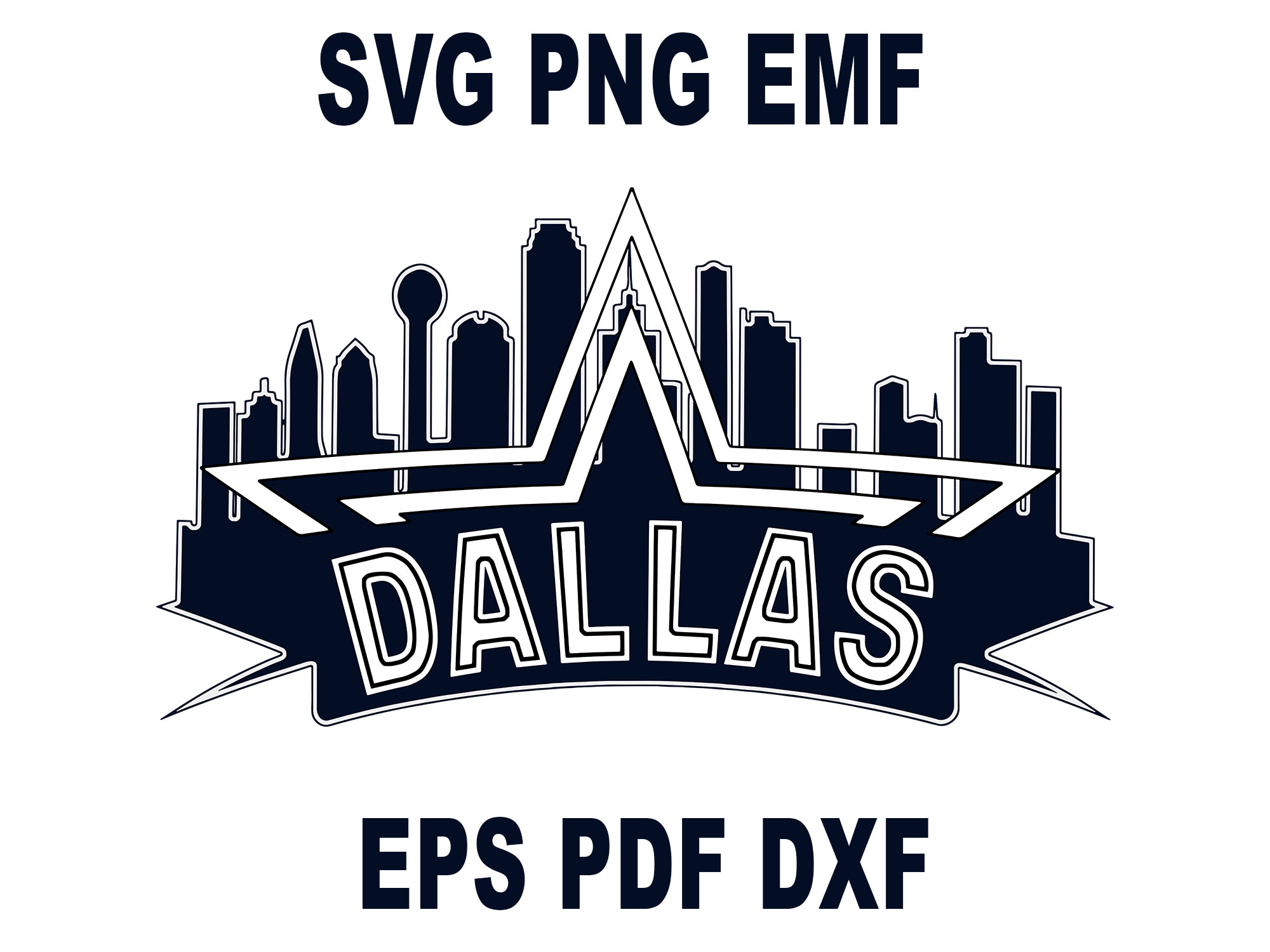 Dallas Svg,dallas Skyline Silhouette ,digital File Only,instant ...