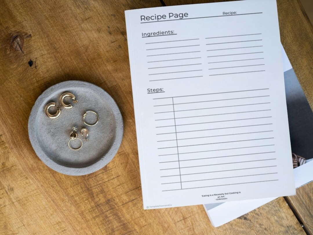 Minimalist Recipe Template || Kindle Scribe || PDF || Instant Download ...