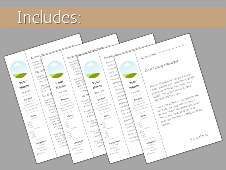 Ultra Minimalist Resume Template Canva PDF References - Etsy