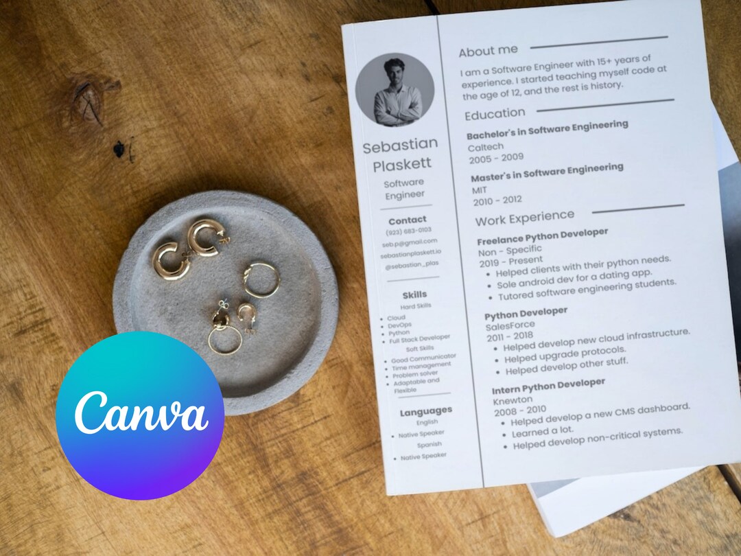Ultra Minimalist Resume Template Canva PDF References Cover Letter ...