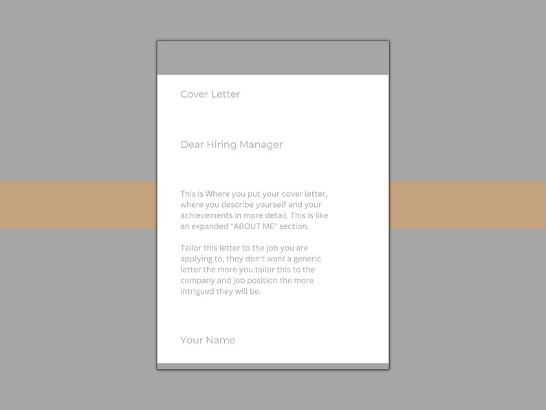 Horizontal Block Resume Template Canva References Cover Letter PDF ...