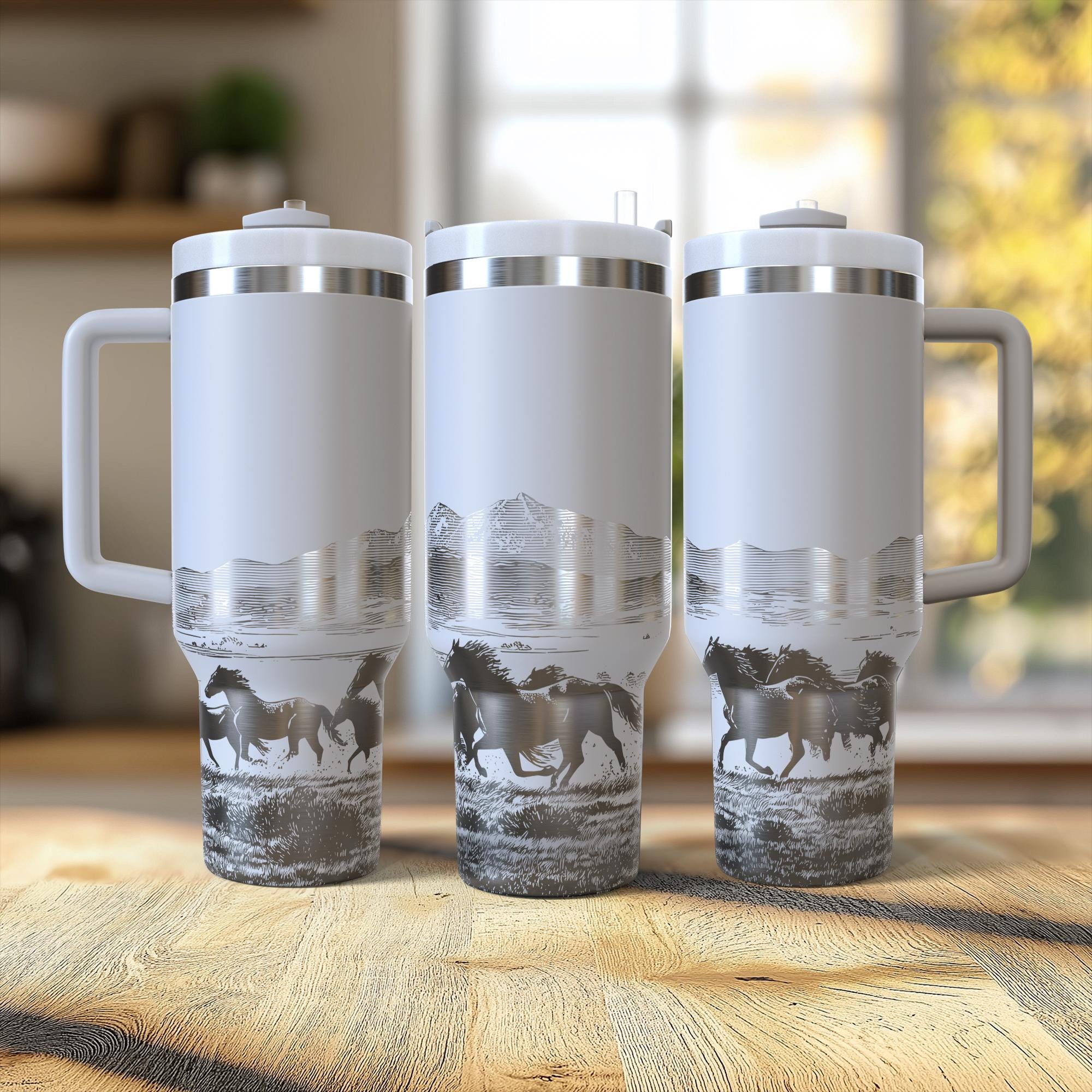 Vintage Mustangs Running Tumbler Wrap 40 Oz. Laser Engraved Digital ...