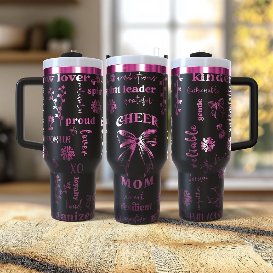 Cheer Mom Word Art 40 Oz. Laser Engraved Digital Design PNG,SVG File ...