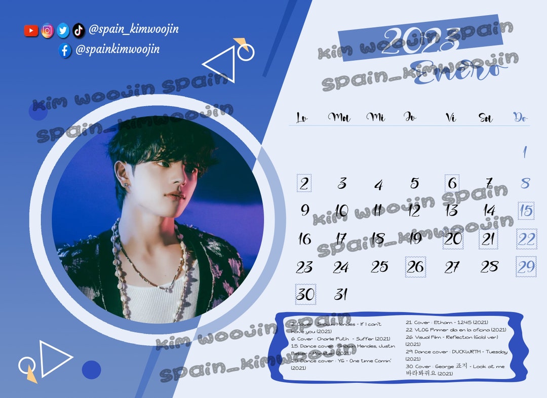 Kim Woojin Calendar - Etsy