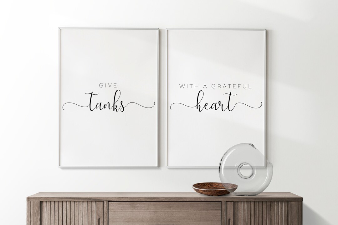 Give Thanks With A Grateful Heart Wall Art Digital Instant Printable ...