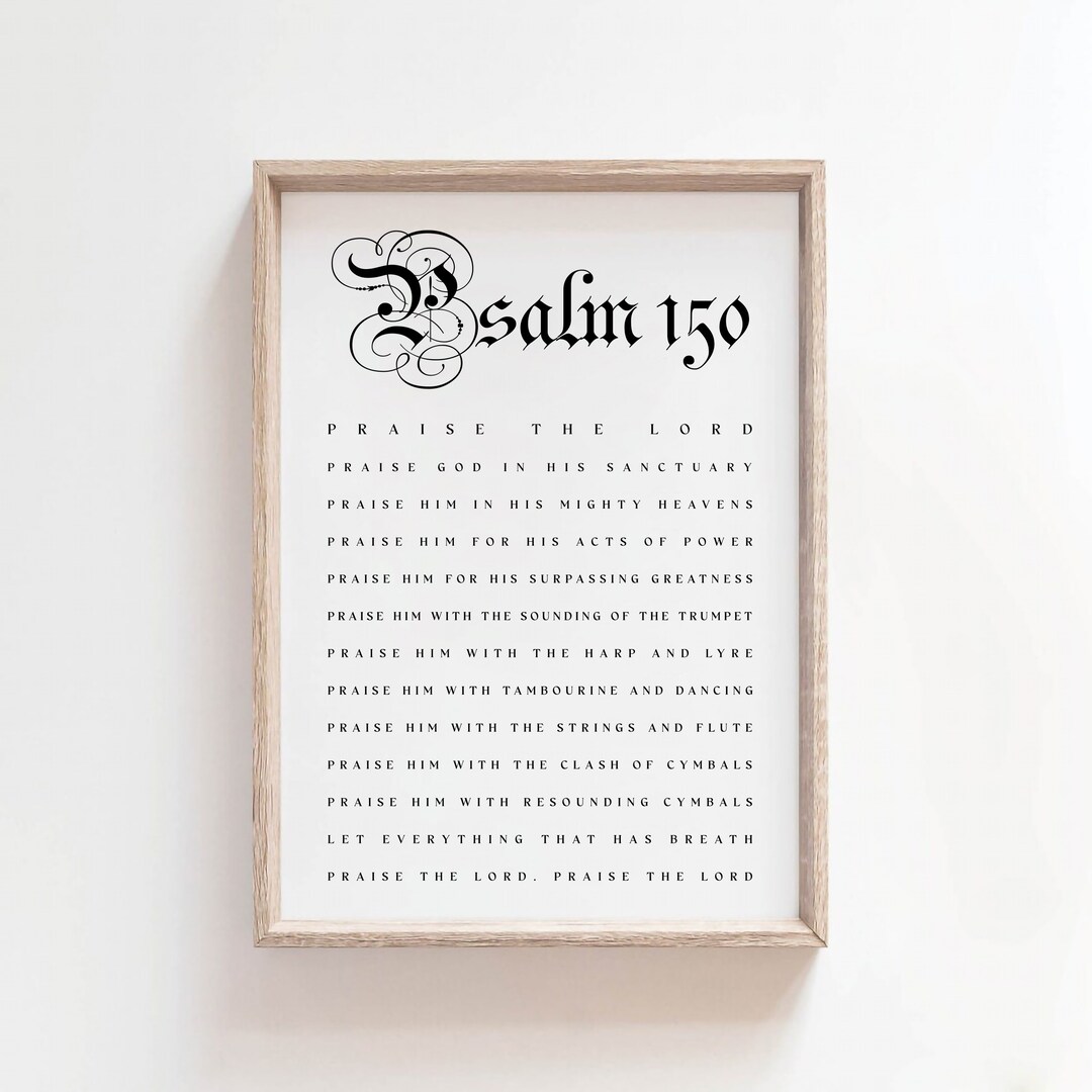 Psalm 150 Praise the Lord Bible Verse Printable Christian - Etsy