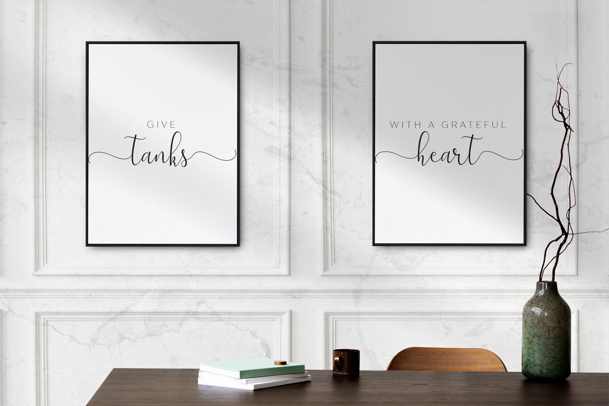 Give Thanks With A Grateful Heart Wall Art Digital Instant Printable ...