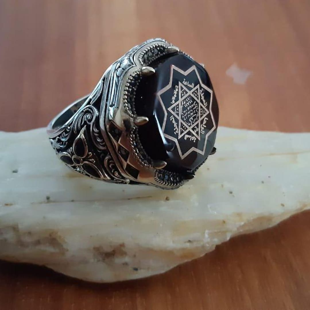 Silver Seal of Solomon Ring , Solomon Signet Ring , King Solomon Ring ...