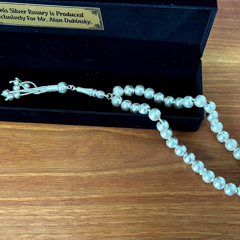 Sterling Silver Tasbih: 33-bead Muslim Prayer Beads With Tassel - Etsy