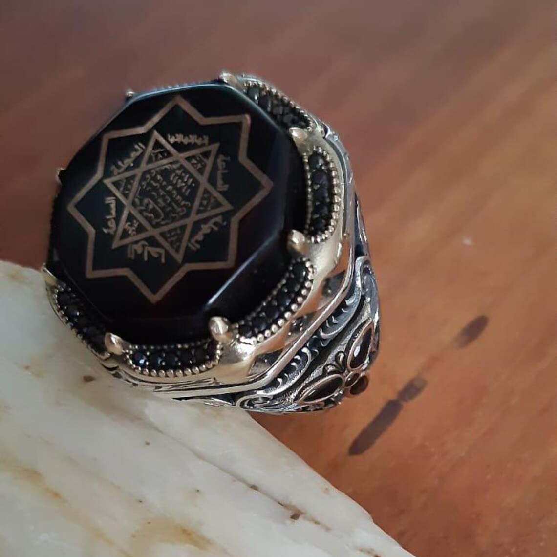 Silver Seal of Solomon Ring , Solomon Signet Ring , King Solomon Ring ...