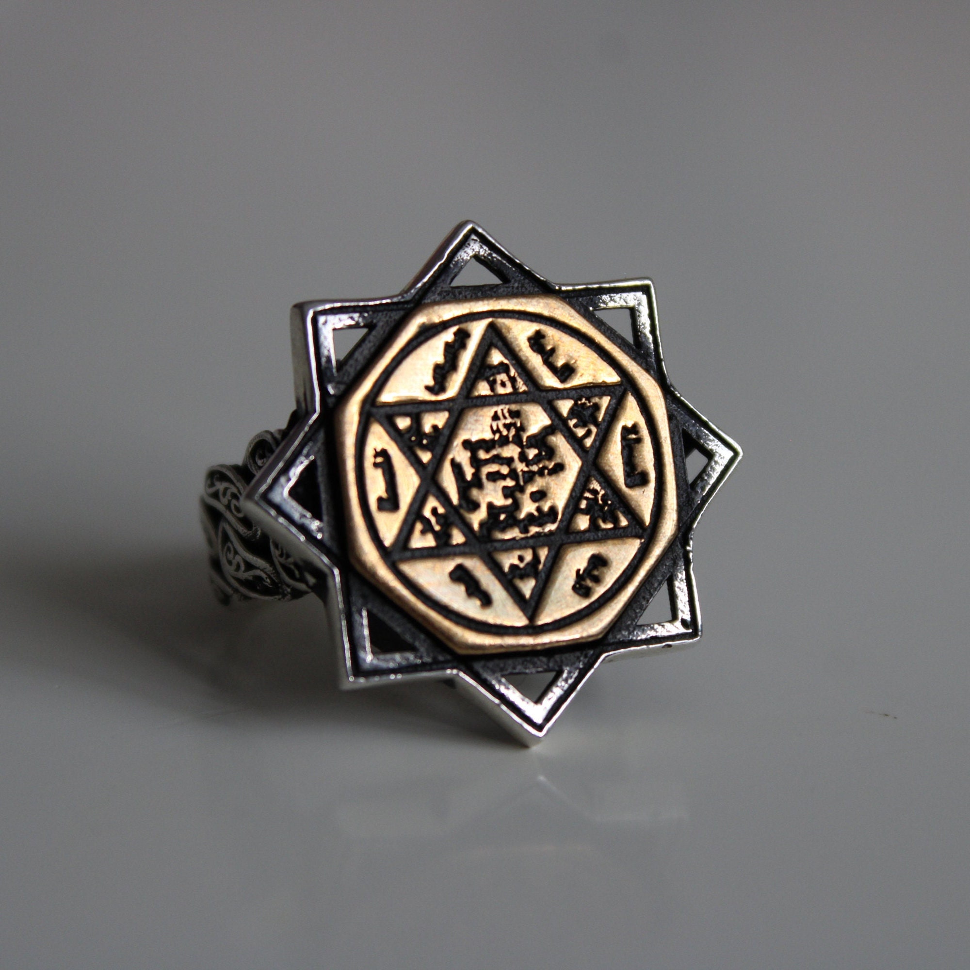 Silver Seal of Solomon Ring, Silver Handmade Ring, Solomon's Seal Ring ...