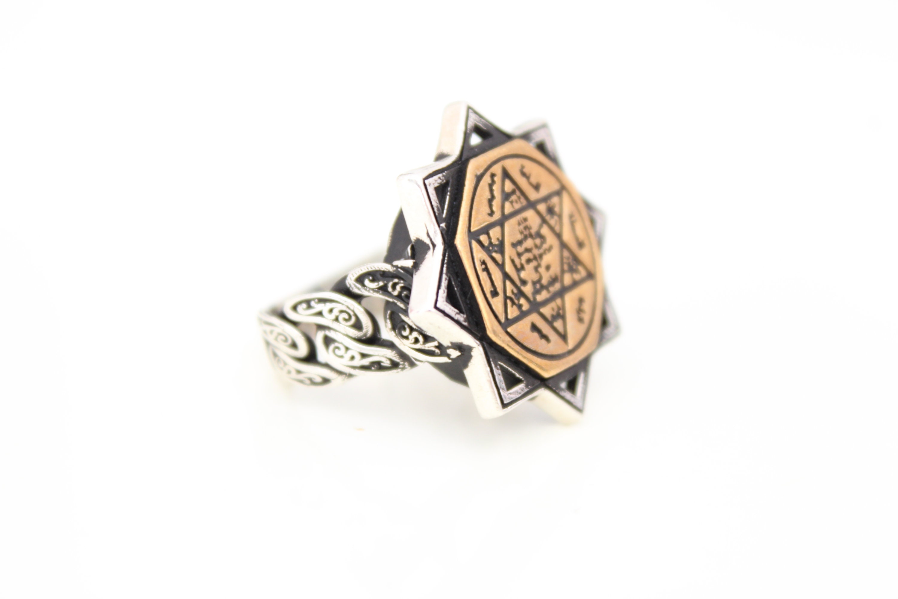 Silver Seal of Solomon Ring, Silver Handmade Ring, Solomon's Seal Ring ...