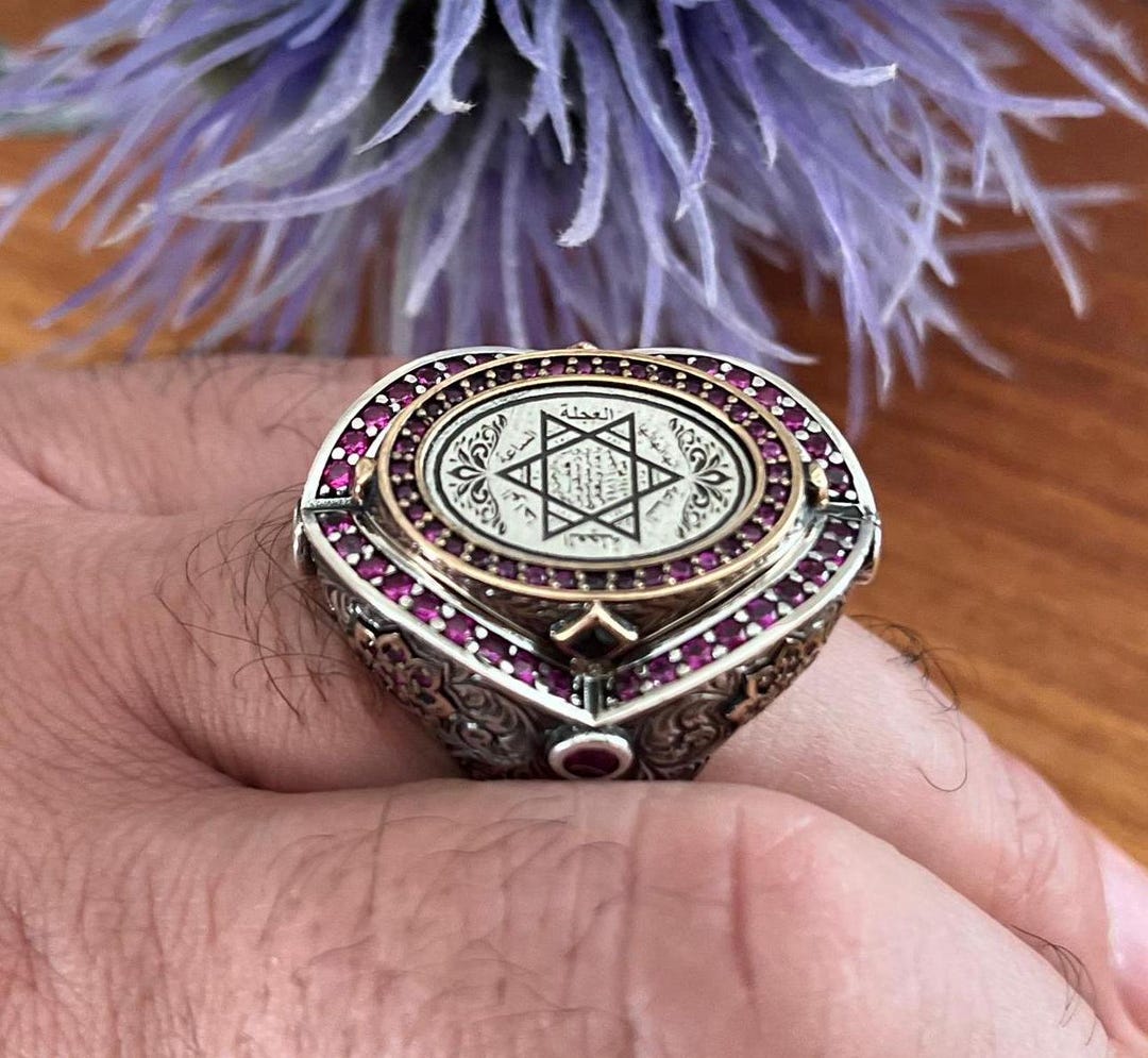 Silver Seal of Solomon Ring, Silver Handmade Ring, Solomon's Seal Ring ...