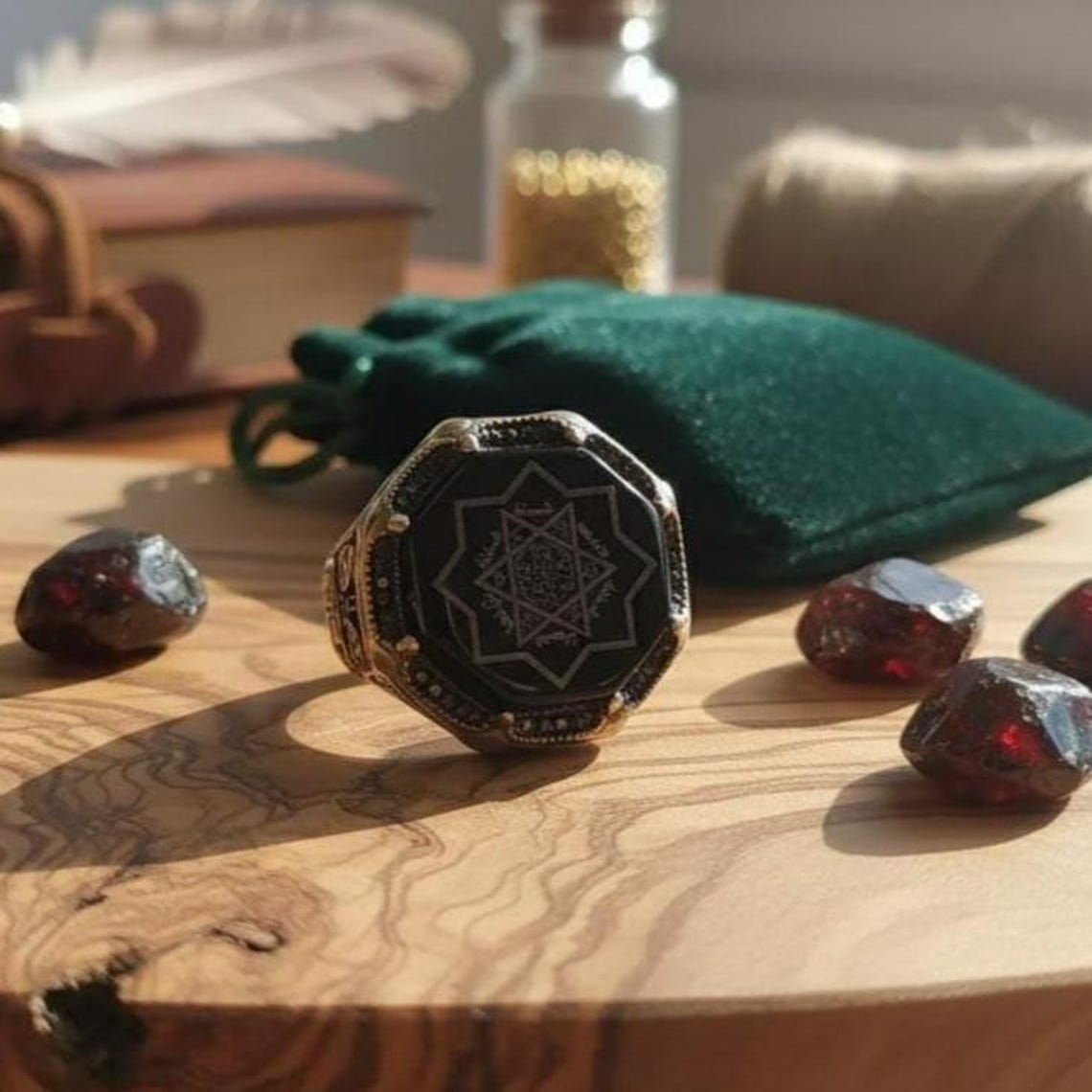 Silver Seal of Solomon Ring , Solomon Signet Ring , King Solomon Ring ...