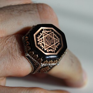 Silver Seal of Solomon Ring, Silver Handmade Ring, Solomon's Seal Ring ...