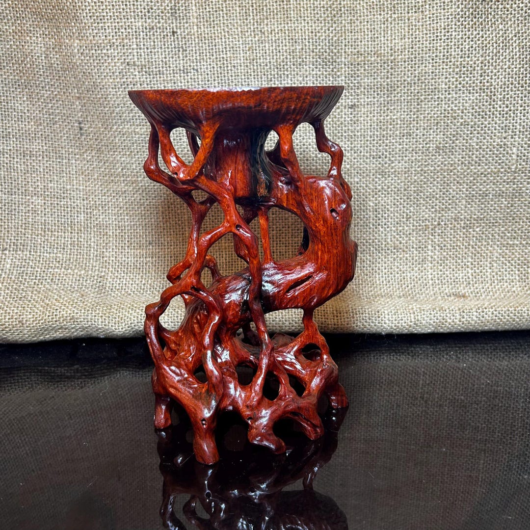 Handmade Padauk Wood Display Stand: Asian Style Root Stand 7" - Etsy