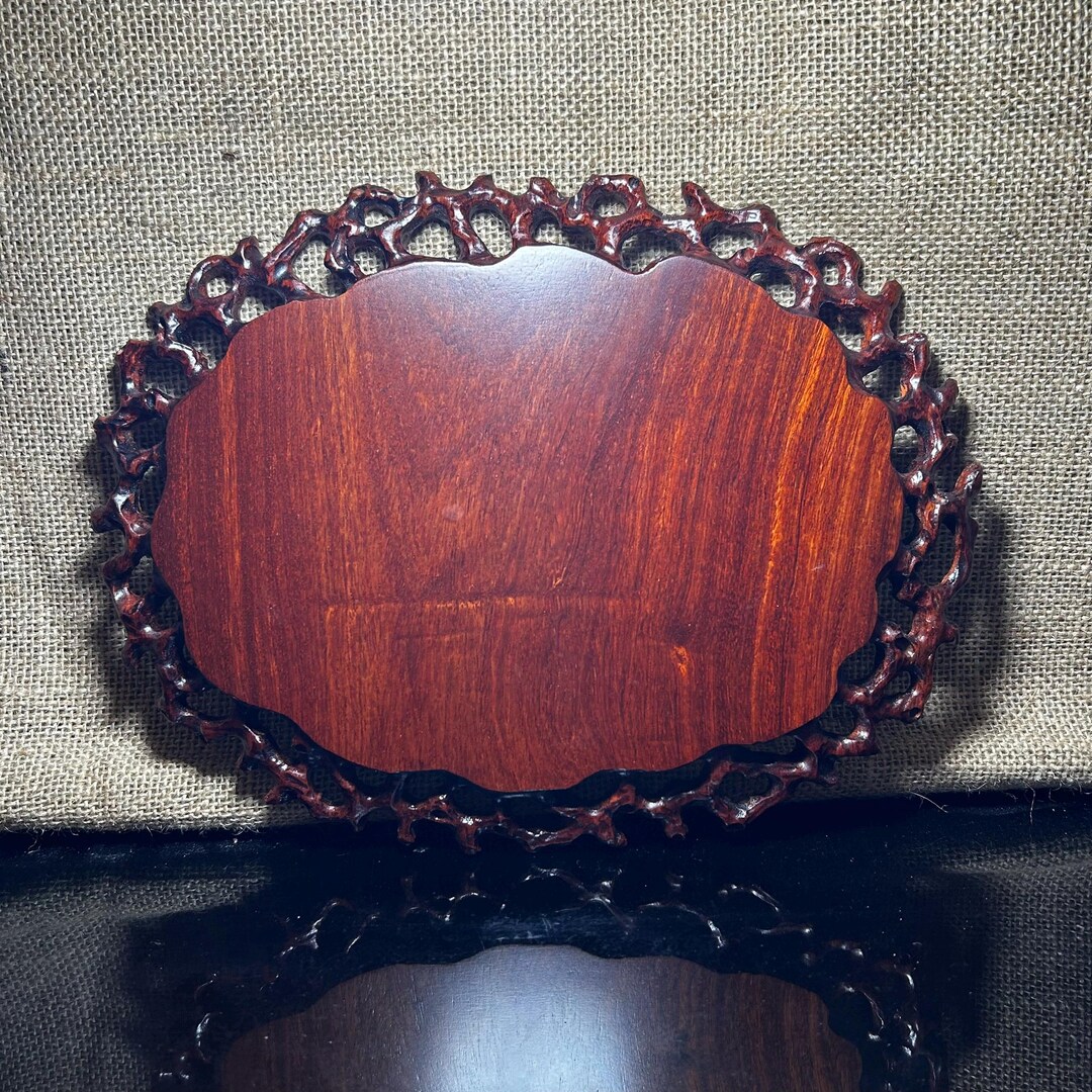 Oval Wooden Stand Made of Padauk , Root Stand, Pattern Sculpture ...