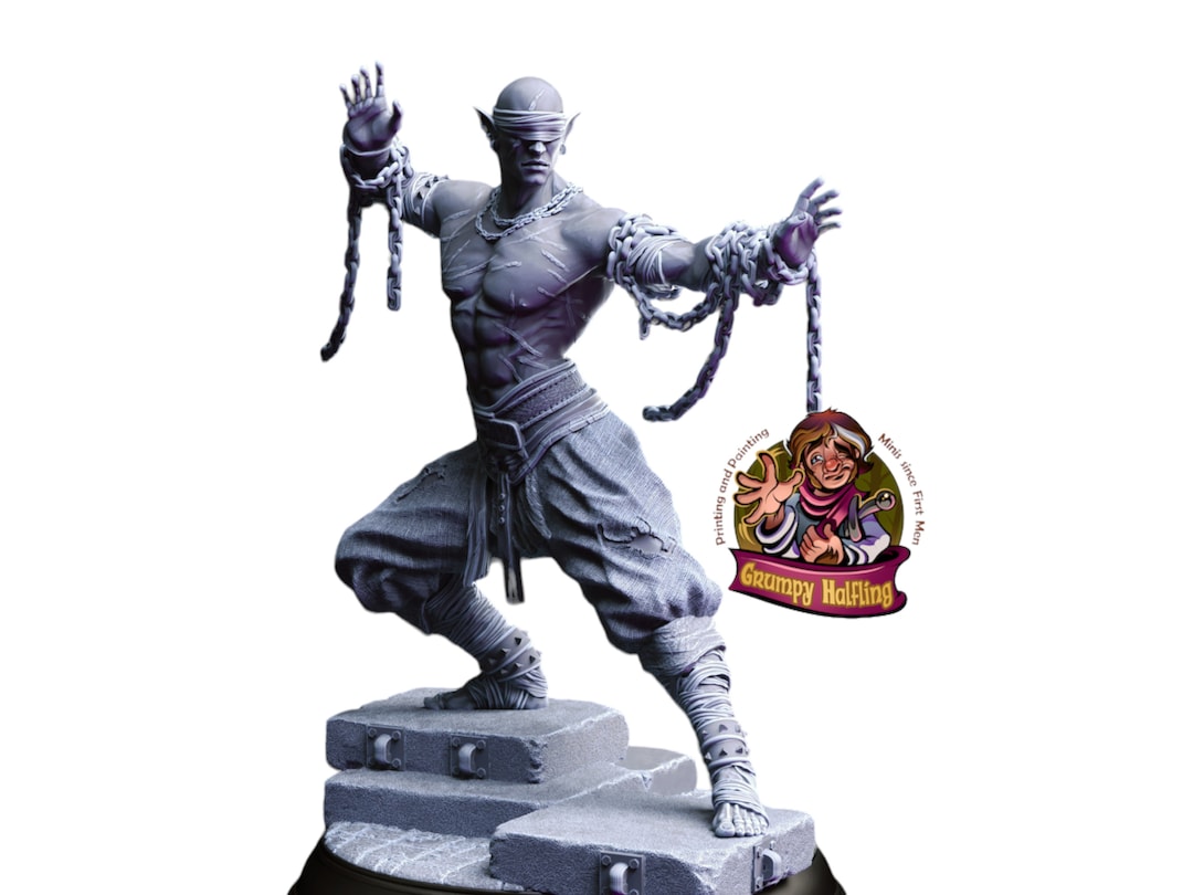 Drow Blind Monk Uxas Vergos DM Stash 12k 3d Print Miniature Rpg - Etsy UK