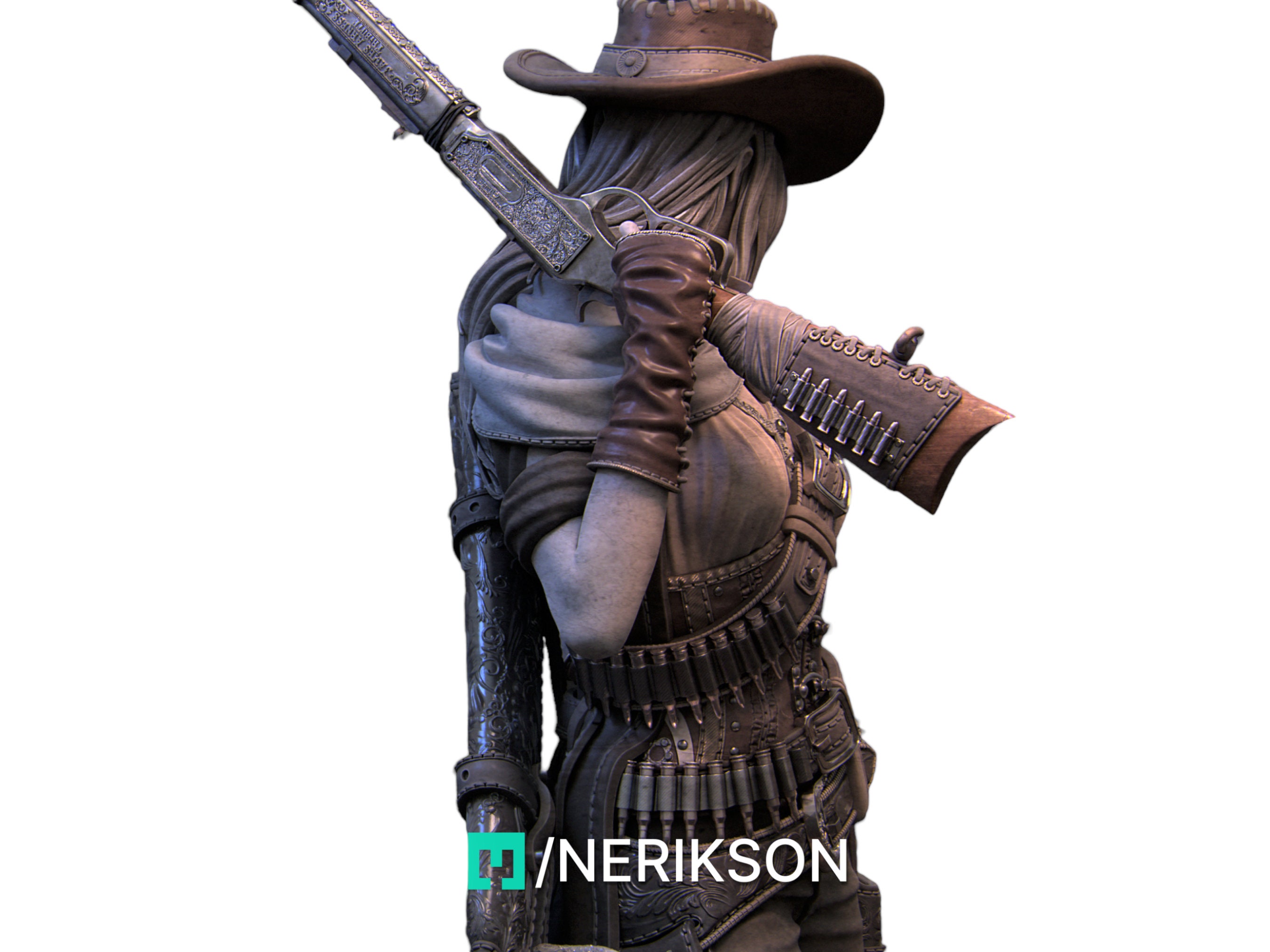 Jane the Gunslinger Nerikson Miniature 12k 3d Print Rpg - Etsy